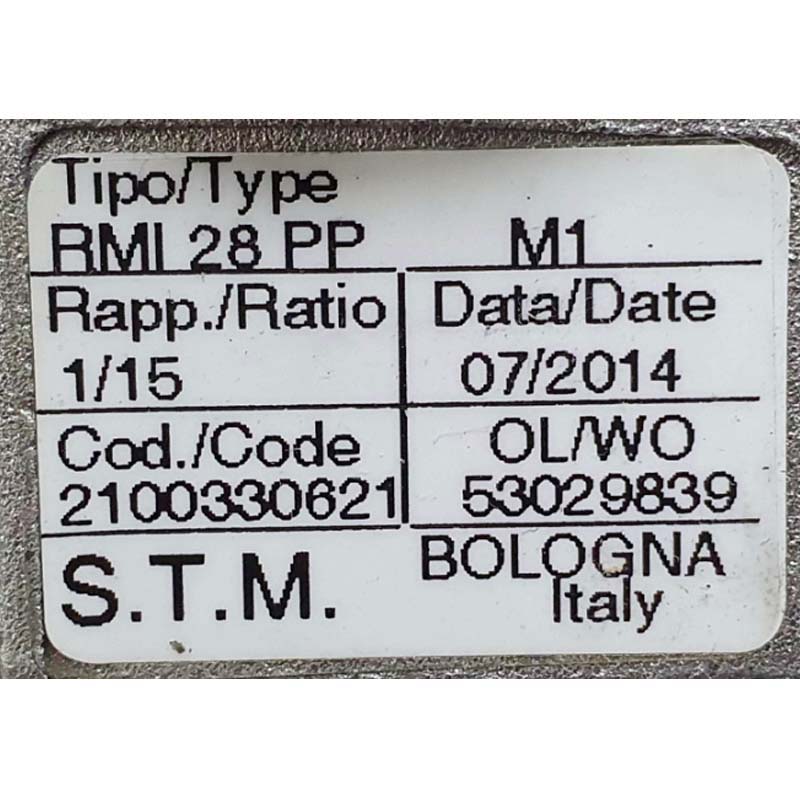 REDUCTOR RMI-28/PP I=1:15 PAM=80/9 FORO=14MM. MARCA STM – SERSEF